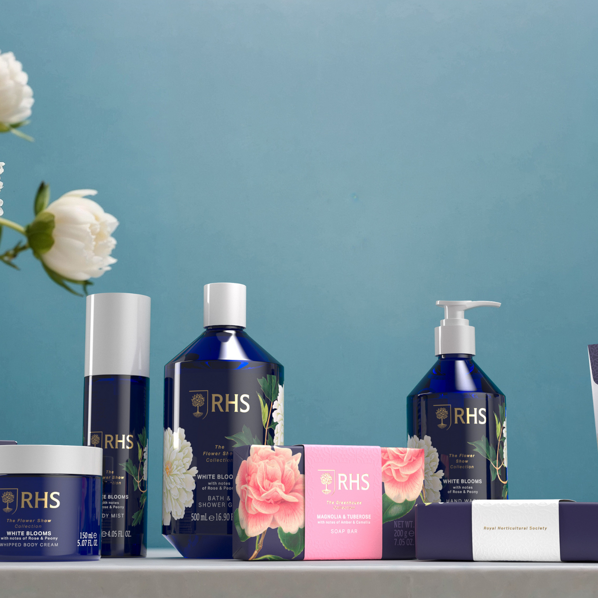 RHS The Flower Show Collection - Rose & Peony, Whipped Body Cream – Forget Me Not 247