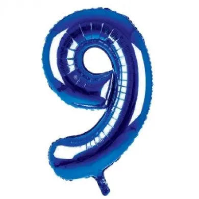 34" Dark Blue Number 9 Helium Balloon - Forget Me Not 247