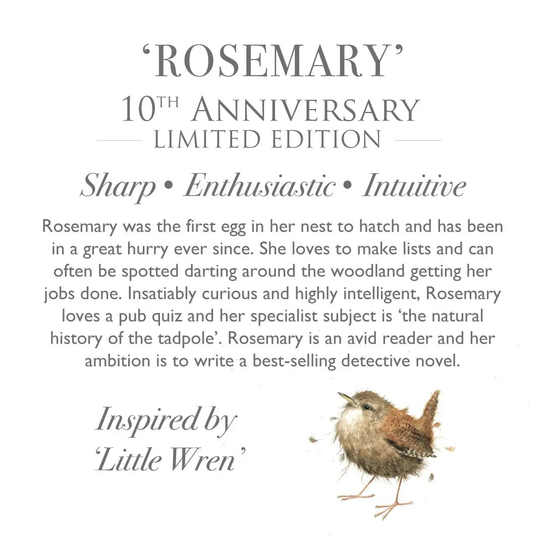 Wrendale - Limited Edition "Rosemary" Wren Plush - Forget Me Not 247